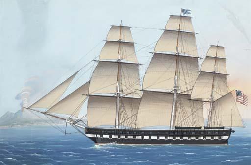 An American warship in the Bay of Naples | Art.Salon